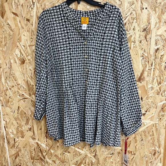 Ruby Rd. | Tops | Ruby Rd 3x Black White Button Up Long Sleeve Top Nwt | Poshmark